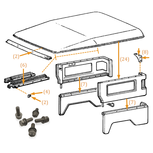 Hardtop Kit Complete | Marine Grade Stainless | FJ40 – Overland Metric
